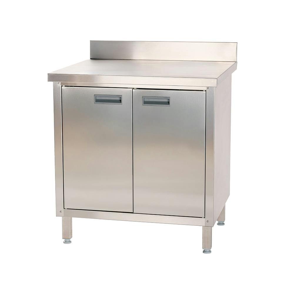 Romux® Edelstahltisch für Gastronomie Wandmontage mit Flügeltüren ...