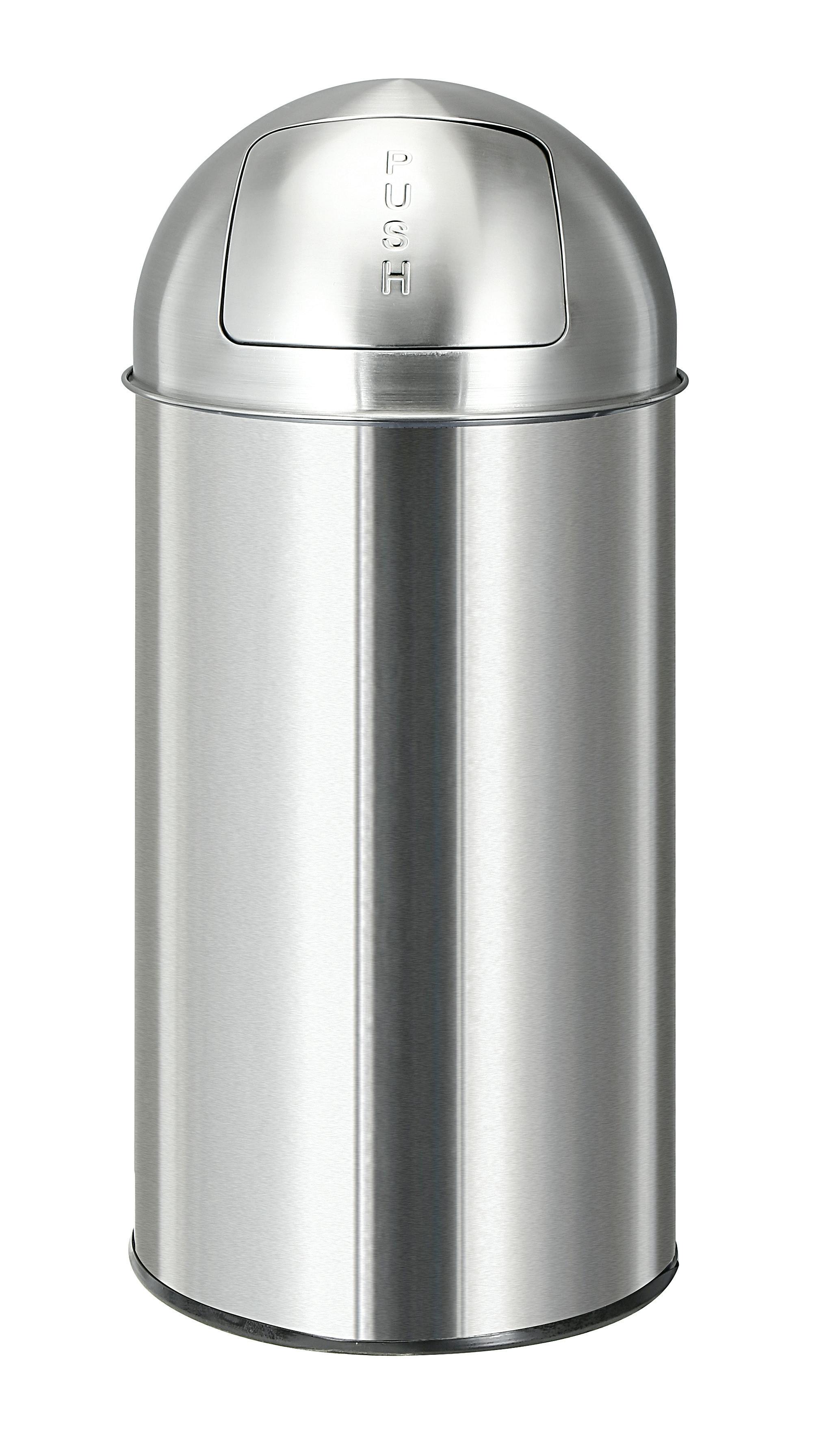 aro Push-Abfalleimer, Edelstahl, Ø 35 cm, 40 L, glänzend, rund, silber ...