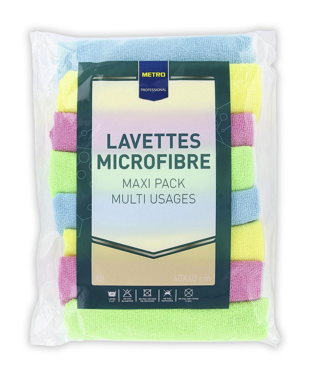 METRO PROFESSIONAL Lavette microfibre 40 x 40 cm x 8 | METRO