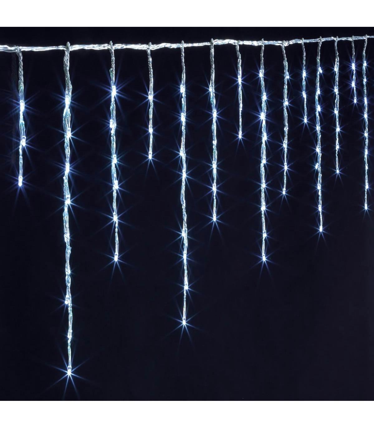 Rideau lumineux L 8 m 480 LED Blanc froid 80 Tombées effet neige 4 ...