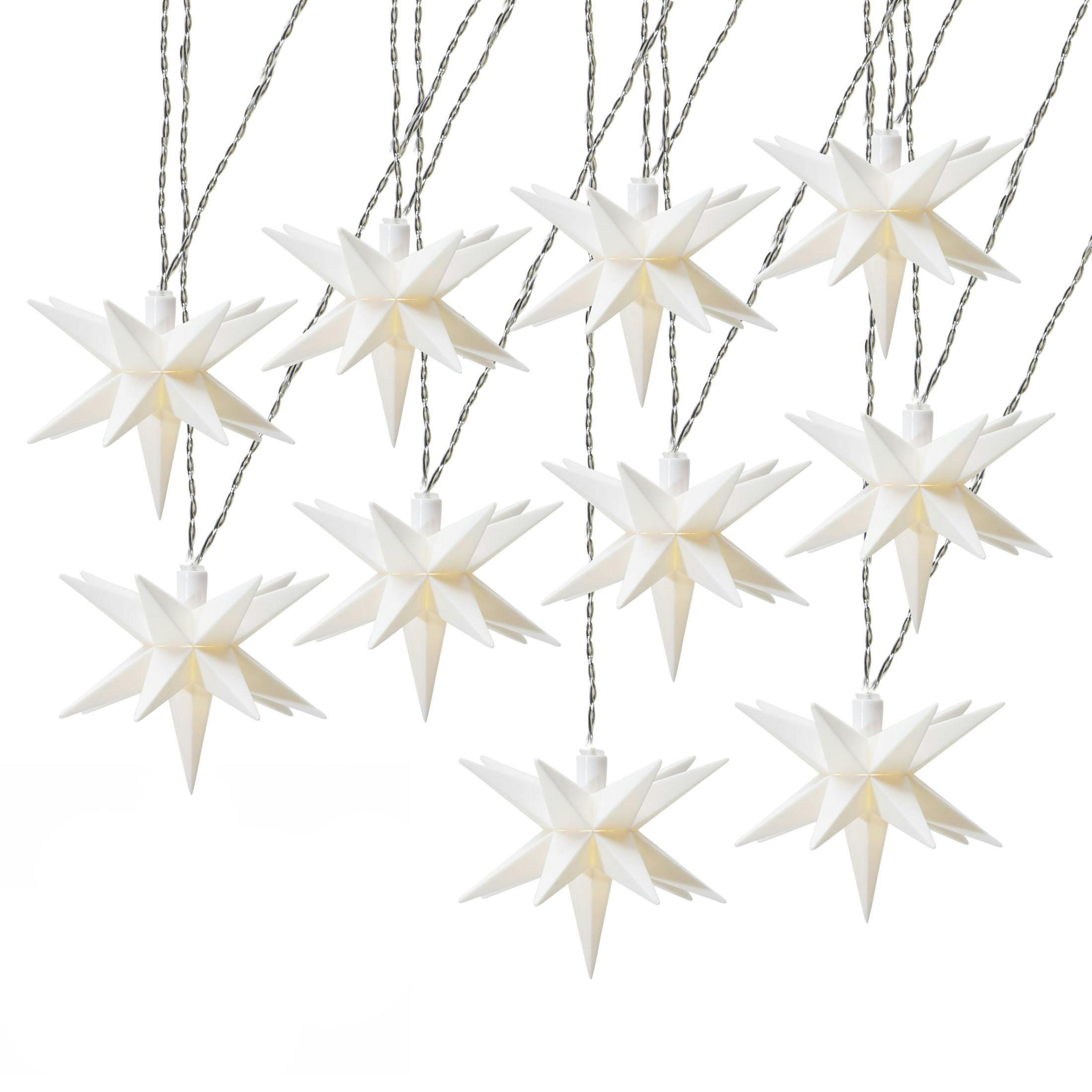 AMARE LED 10er Sternenlichterkette weiß Durchmesser der Sterne je 12 cm ...