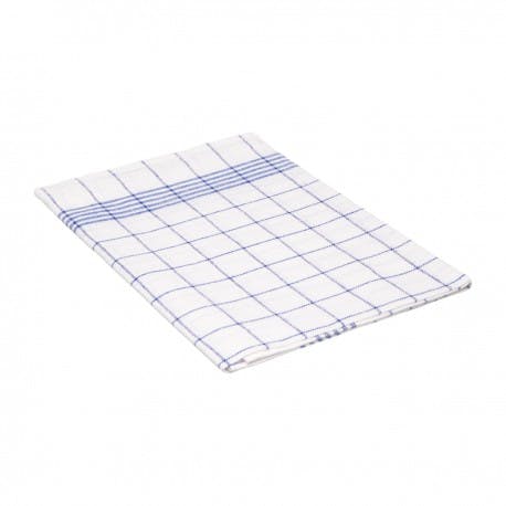 Paño de cocina con cuadros y cenefa azules 50% lino 50% algodon 50x70 ...