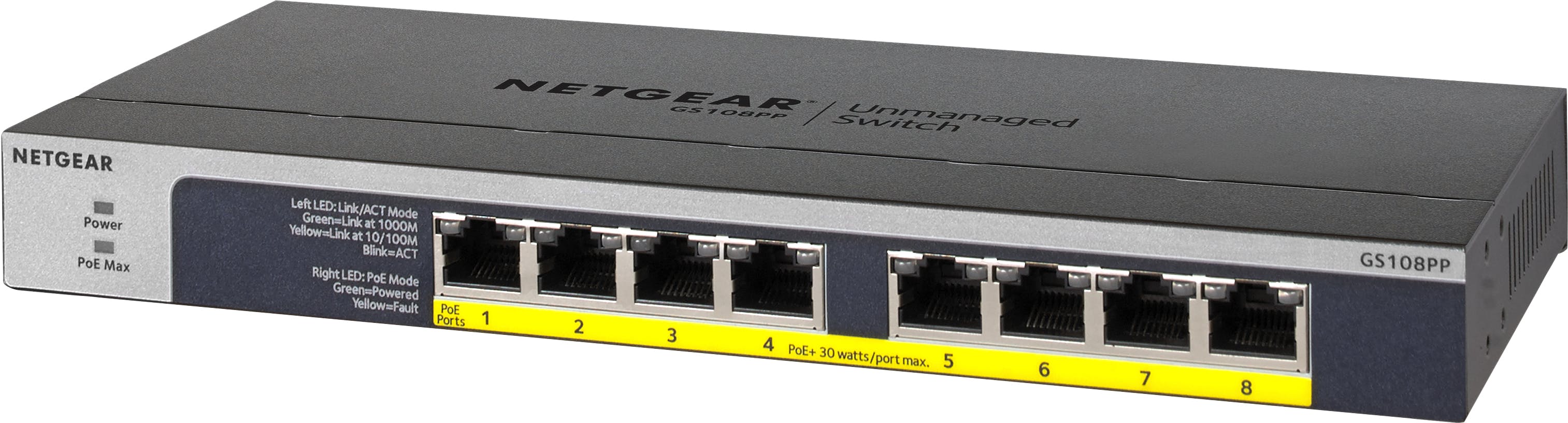 NETGEAR GS108PP Switch 8 ports PoE+ 10/100/1000 | METRO