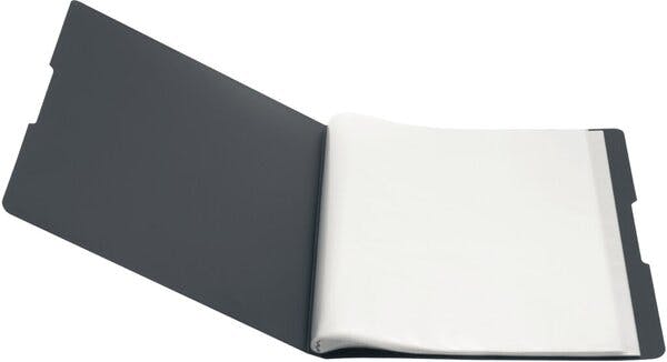 Sichtbuch PP A4, 20 Hüllen, schwarz opak, f. 40 Blätter, mit Rückenschild | METRO