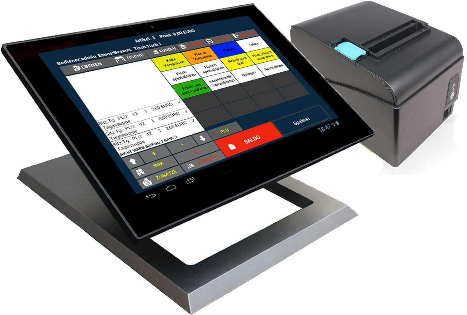 13,3" Kasse für GASTRONOMIE (Restaurand, Biergarten usw.): Touchscreen ...