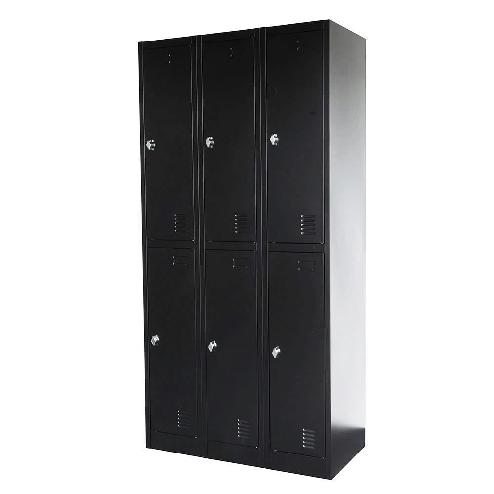 Lockerkast Zwart - 90x185 cm - 6 lockers | Makro