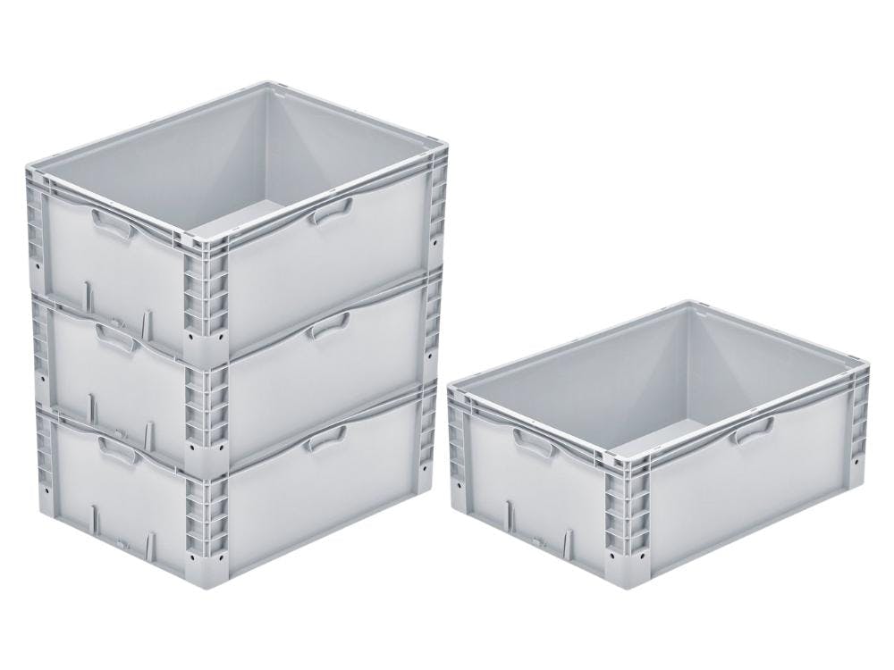 PROREGAL 4x Euro-Norm Großbehälter | HxBxT 32x60x80cm | 133 Liter ...