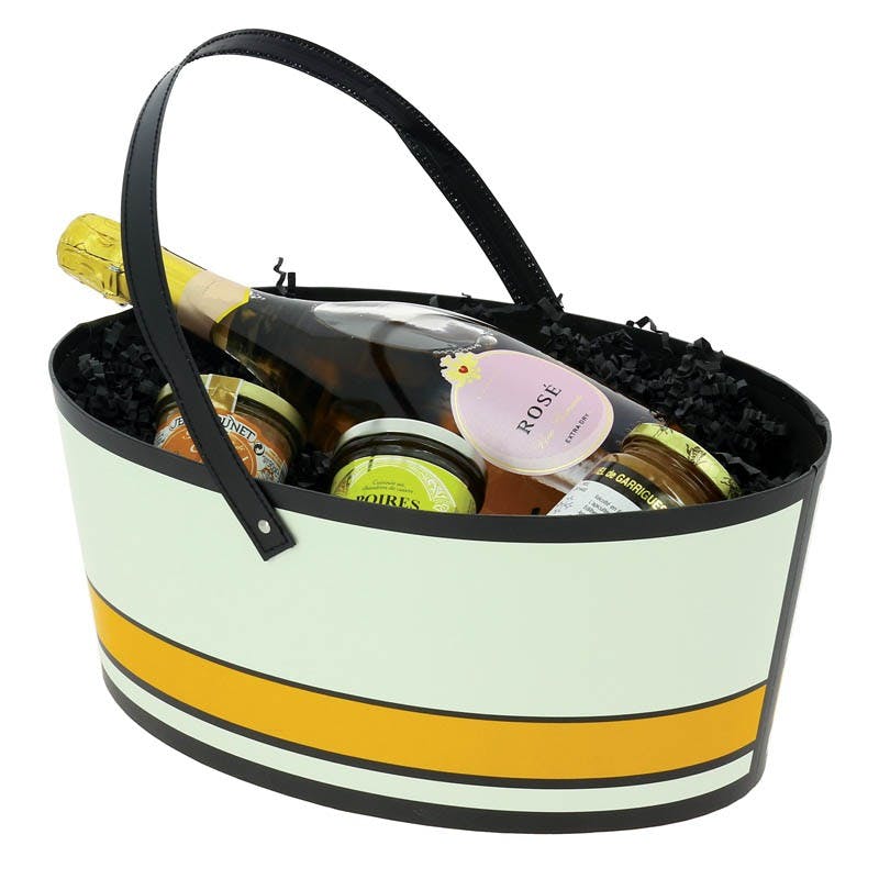 CREAPAK Vogue panier - carton ovale, 1 anse pvc 36x25x15 cm - carton de ...