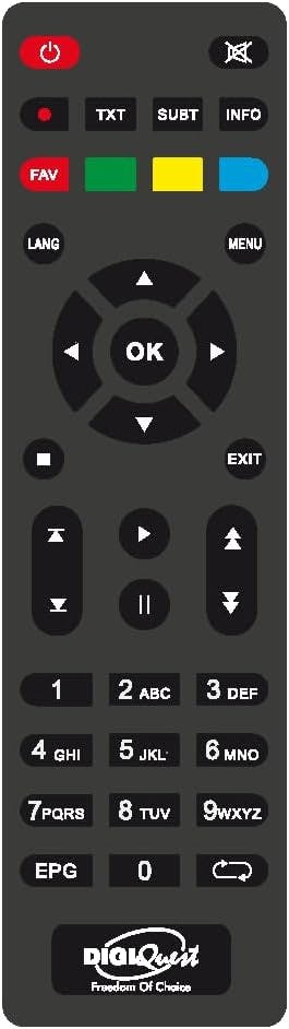 Telecomando originale Digiquest per decoder modello: DGQ700-800-790-890 ...