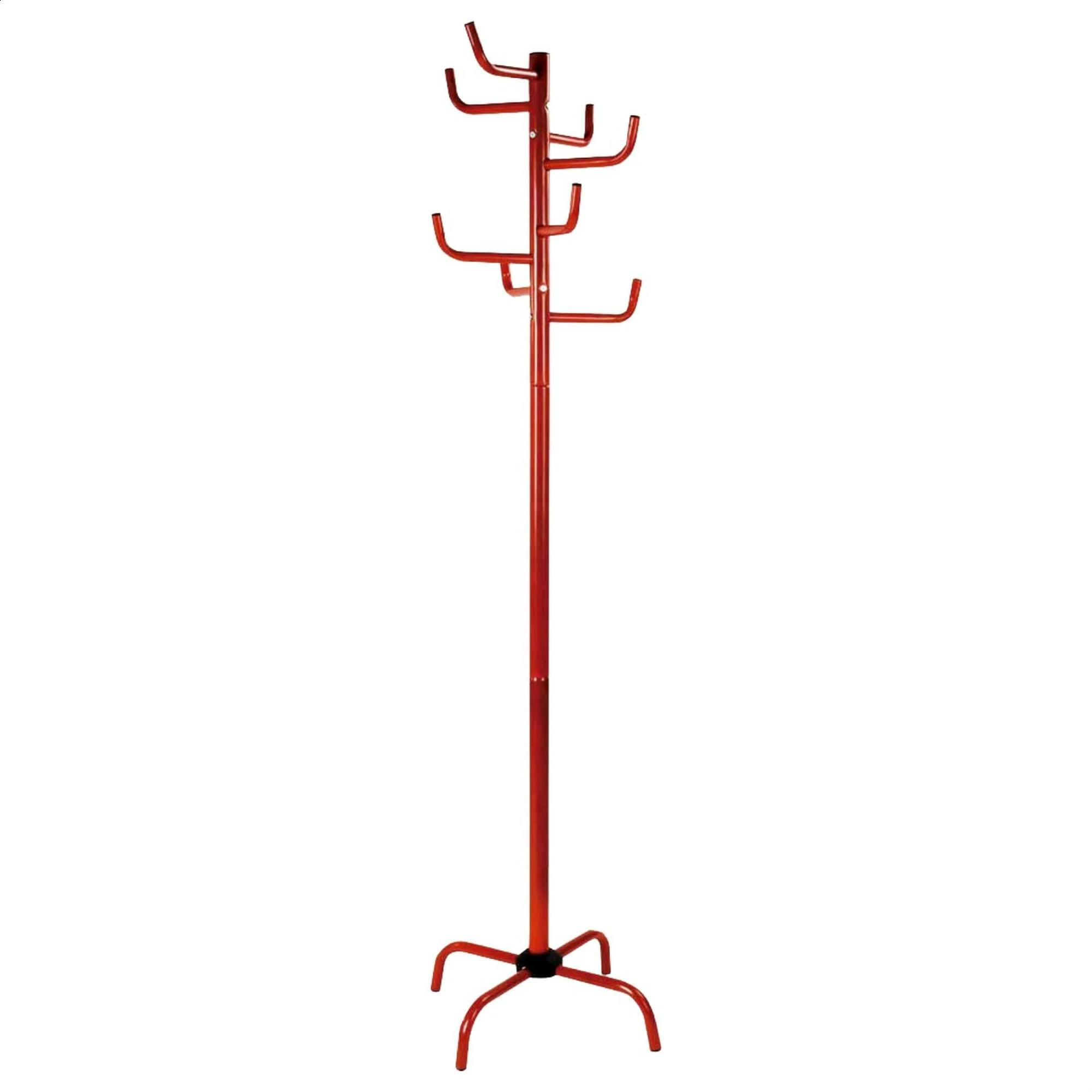 Wellhome Perchero tree metalico rojo con 8 perchas 50x50x183 cm | Makro