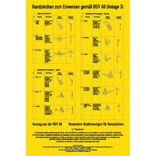 Schild Handzeichen zum Einweisen gemäß ASR A1.3, Kunststoff, 400x600 mm ...
