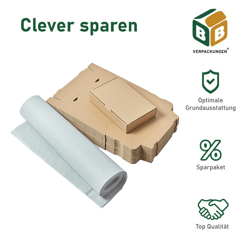 200 x Maxibriefkarton (240 x 160 x 45 mm) + 2 kg Packseide (37,5 x 50 ...