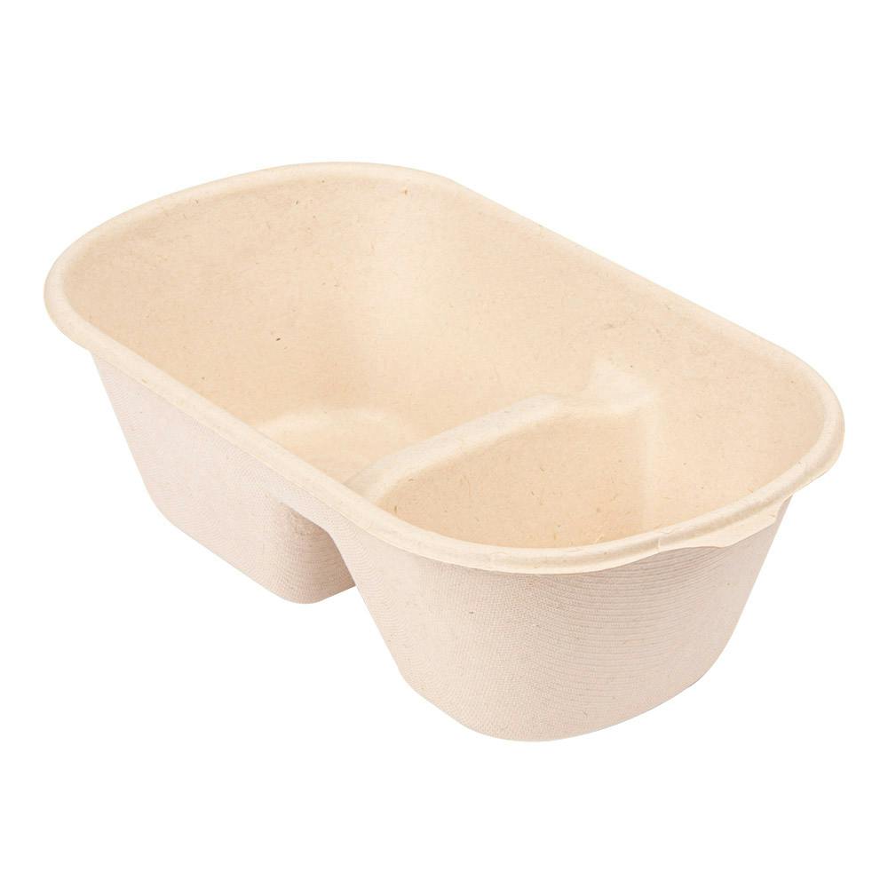 Lunch Boxes 2 Compart. 'Bionic' 1000 Ml 22X12,9X6,85 Cm Natural Bagazo ...