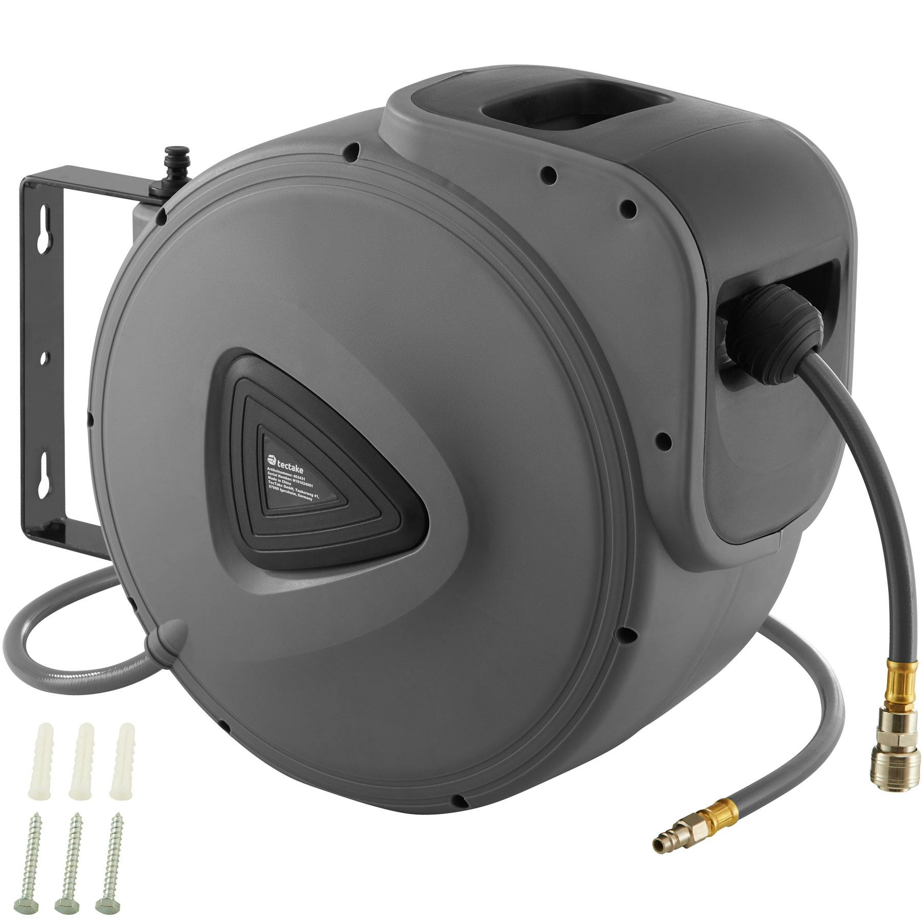 tectake Tubo ad aria compressa con avvolgitubo - 30 m - 403431 | METRO