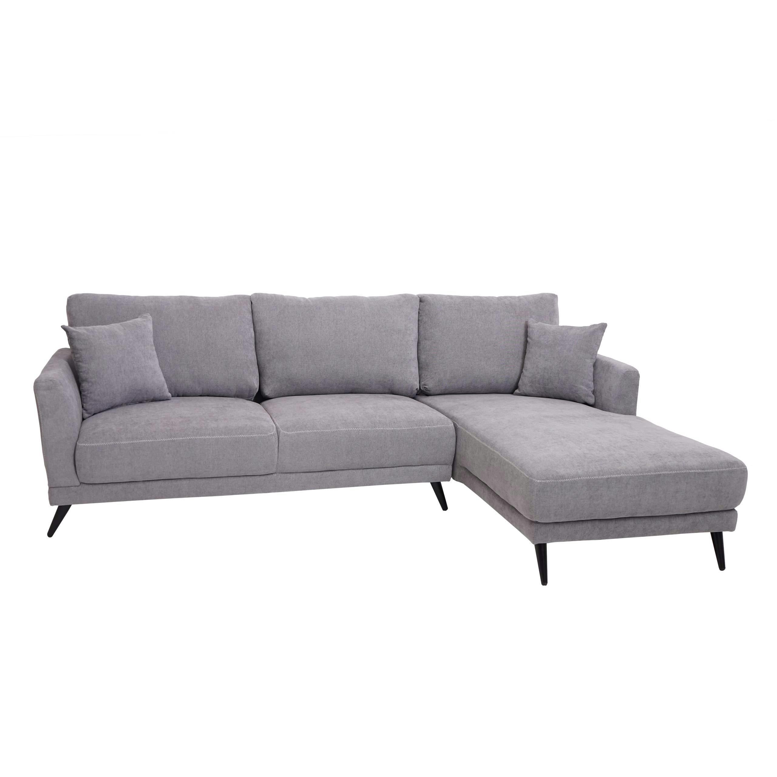 Sofa HWC-G43, hoekbank L-vorm 3-zits, met verstelbare rugleuning Nosag ...