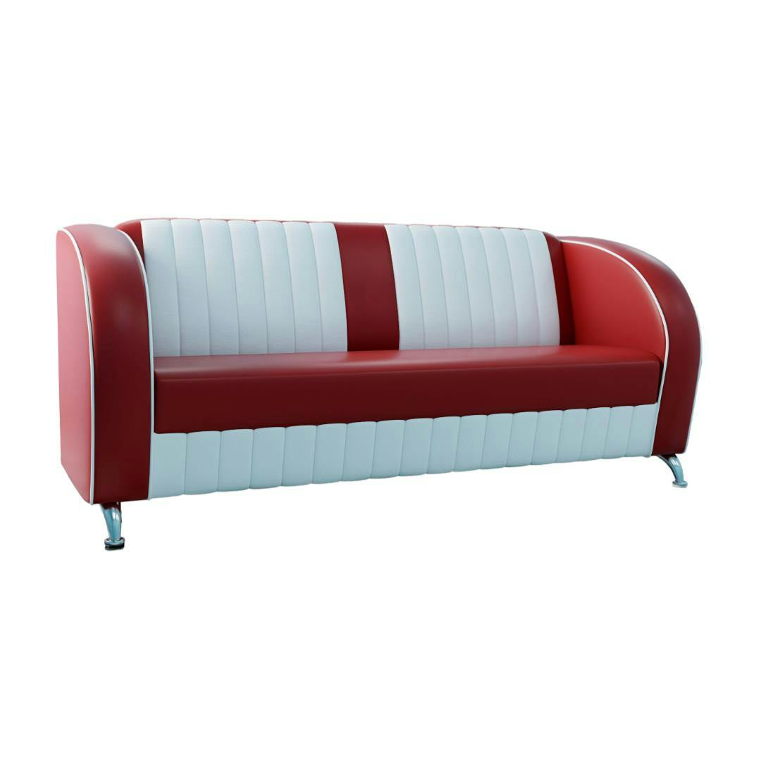 American Lounge Sitzsofa | 180 cm | Rot und Weiß | METRO