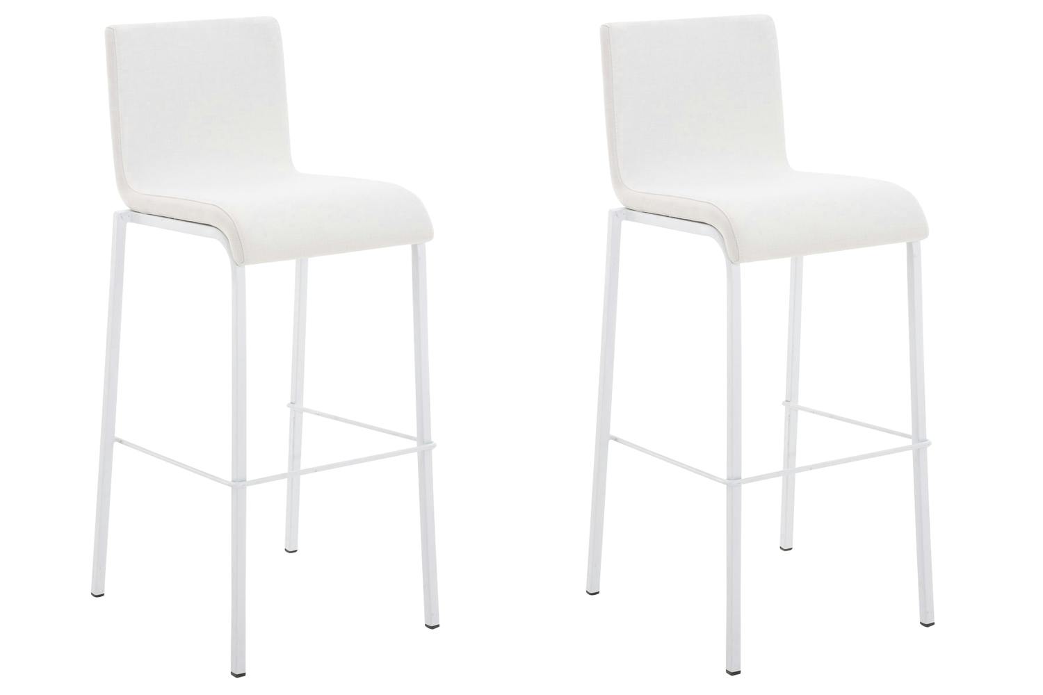 2er Set Barhocker Avola Stoff Flach W78 weiß | METRO Marktplatz