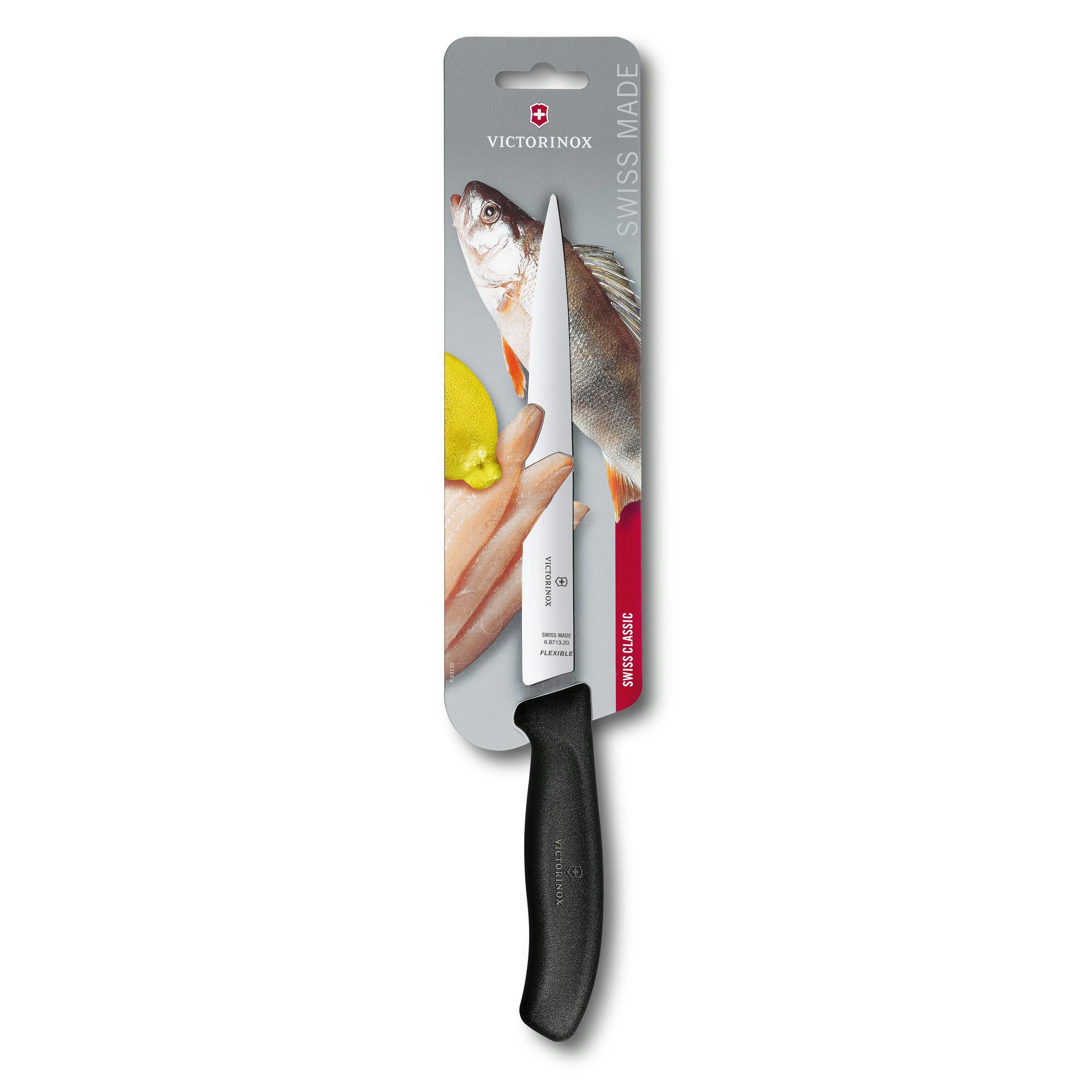 Victorinox Fileermes Swiss Classic 20 cm, met flexibel lemmet, zwart ...