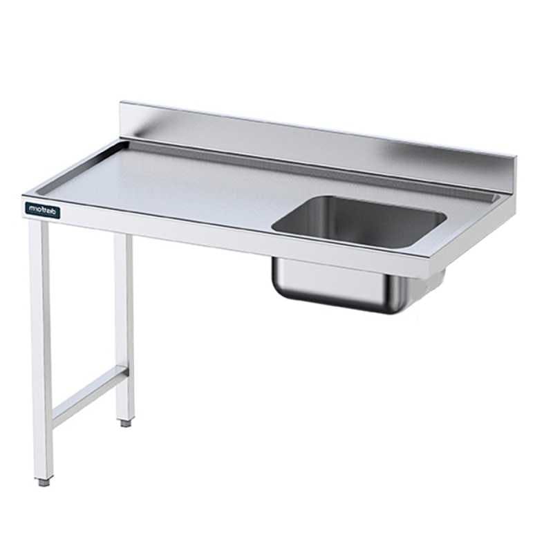 Mesa MURAL Inox. Prelavado con cubeta Derecha 700x700mm | Makro