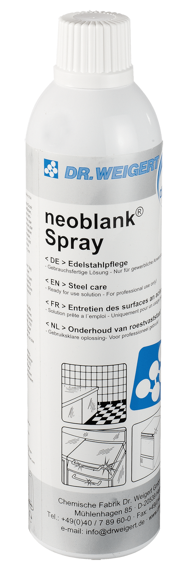 Dr. Weigert neoblank® Edelstahlreiniger Spray 400 ml gebrauchsfertig ...