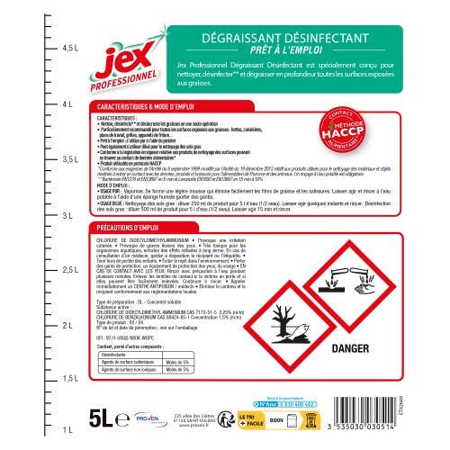 Jex professionnel dégraissant désinfectant 5L | METRO