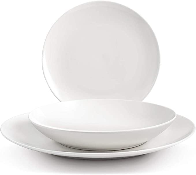 H&H 18-delig wit servies Holliwood, coupeborden zonder rand van New ...