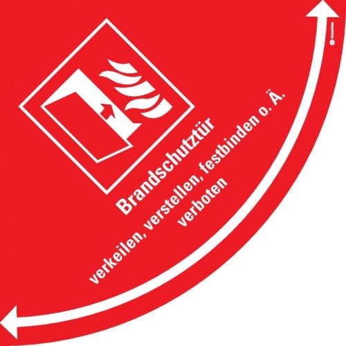 Aufkleber I Sicherheitsbodenmarkierung Brandschutztür, R9, 1000x1000mm ...