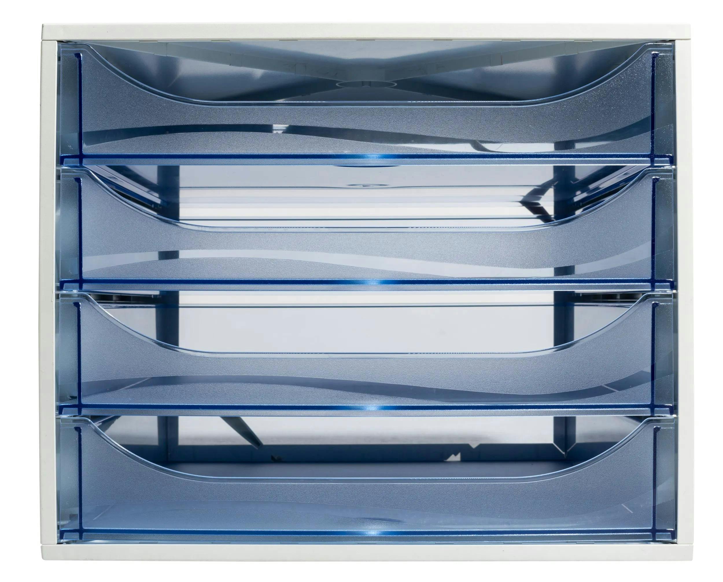 Exacompta 228610D ECOBOX Schubladenbox mit 4 Schubladen - Eisblau | METRO