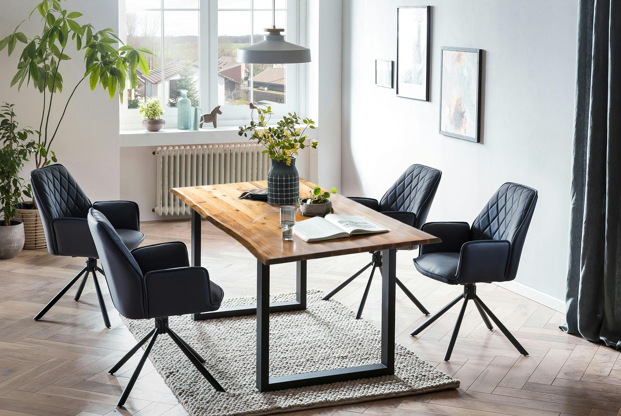 SalesFever eettafel groep 5-delig, 160x85cm, tafelblad acacia 26mm ...