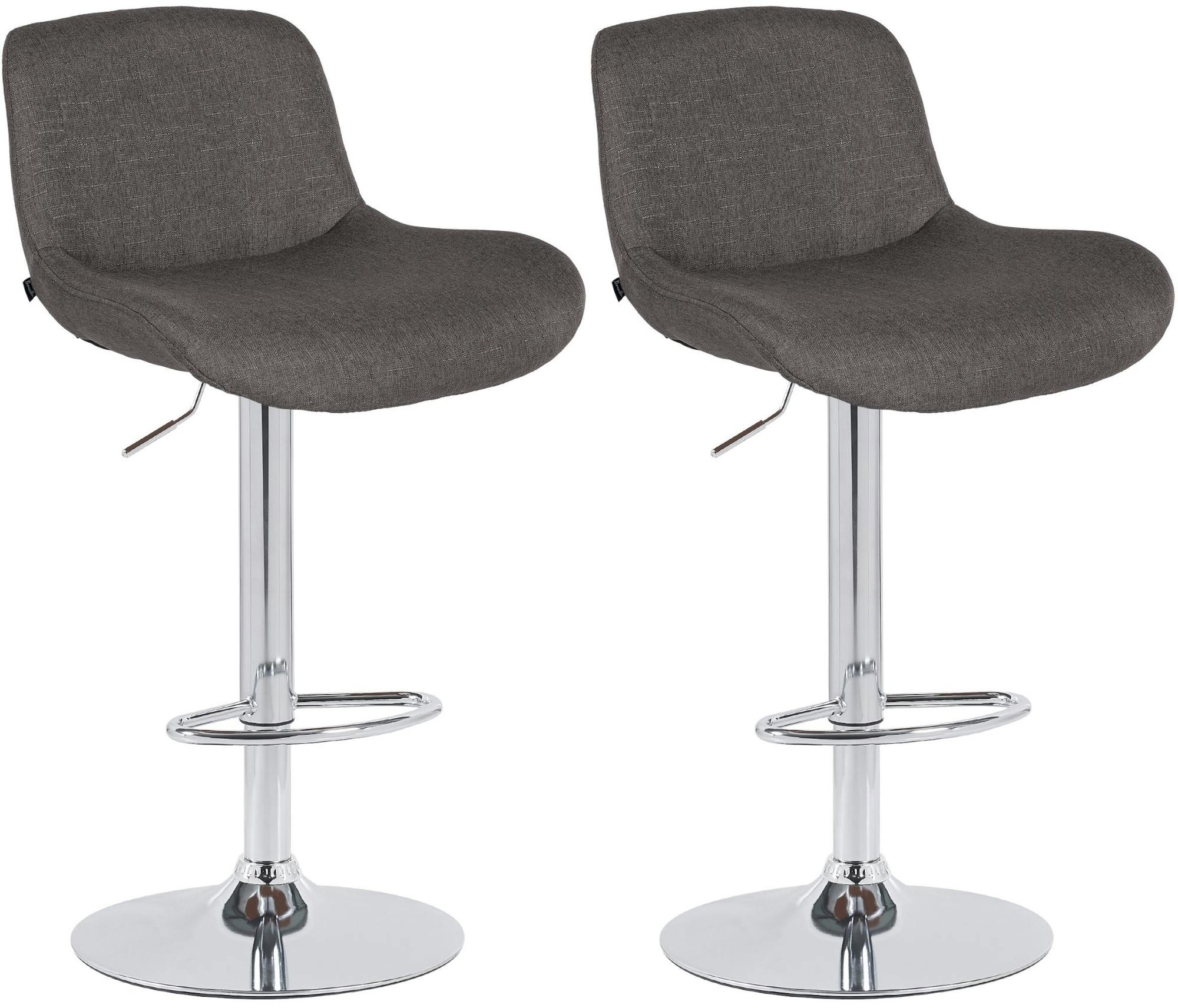 2er Set Barhocker Solon Chrom dunkelgrau/Stoff | METRO