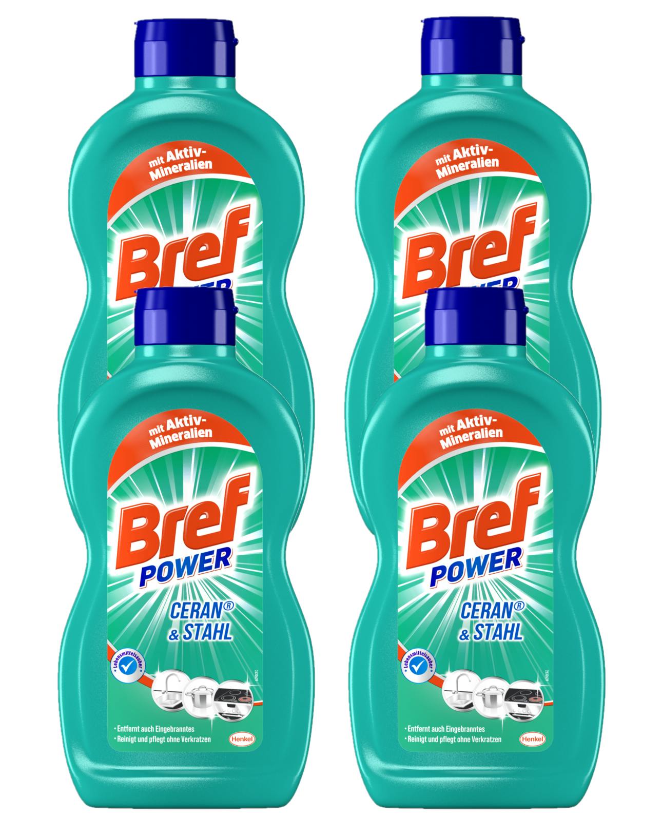 Bref Sidol Ceran & Stahl Reiniger Entfernt Eingebranntes 4x500ml ...