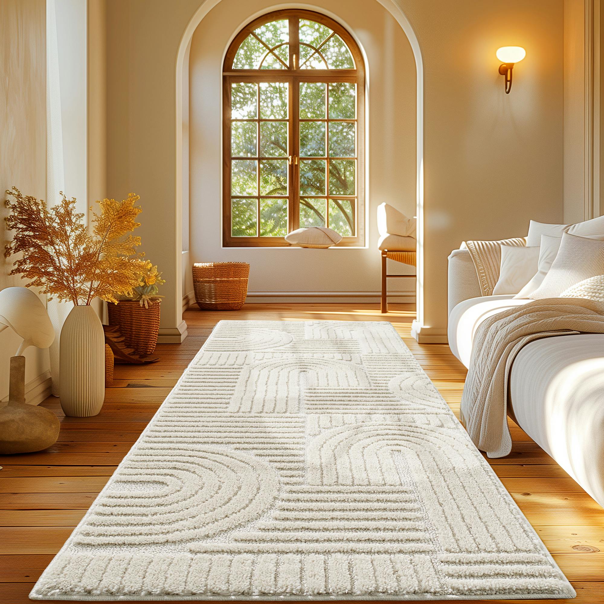 Teppich Wohnzimmer Skandinavisches Boho Teppich Hoch-Tief Effekt ...