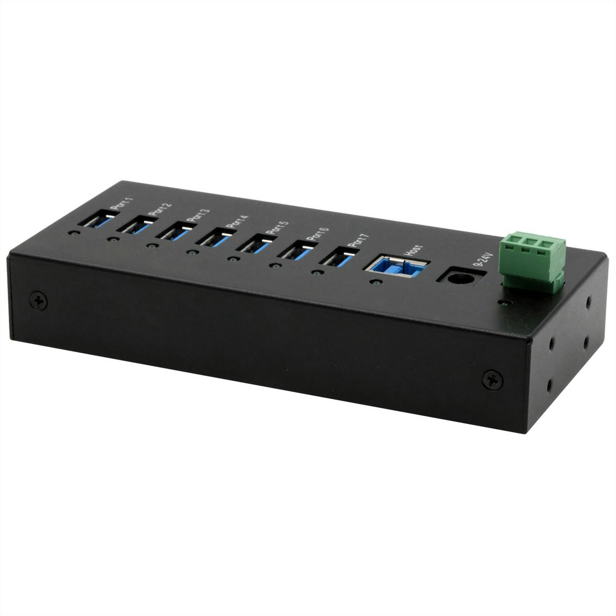 EXSYS EX-11247HMS 7 Port USB 3.2 Gen 1 HUB Din-Rail Kit und Wand VIA ...