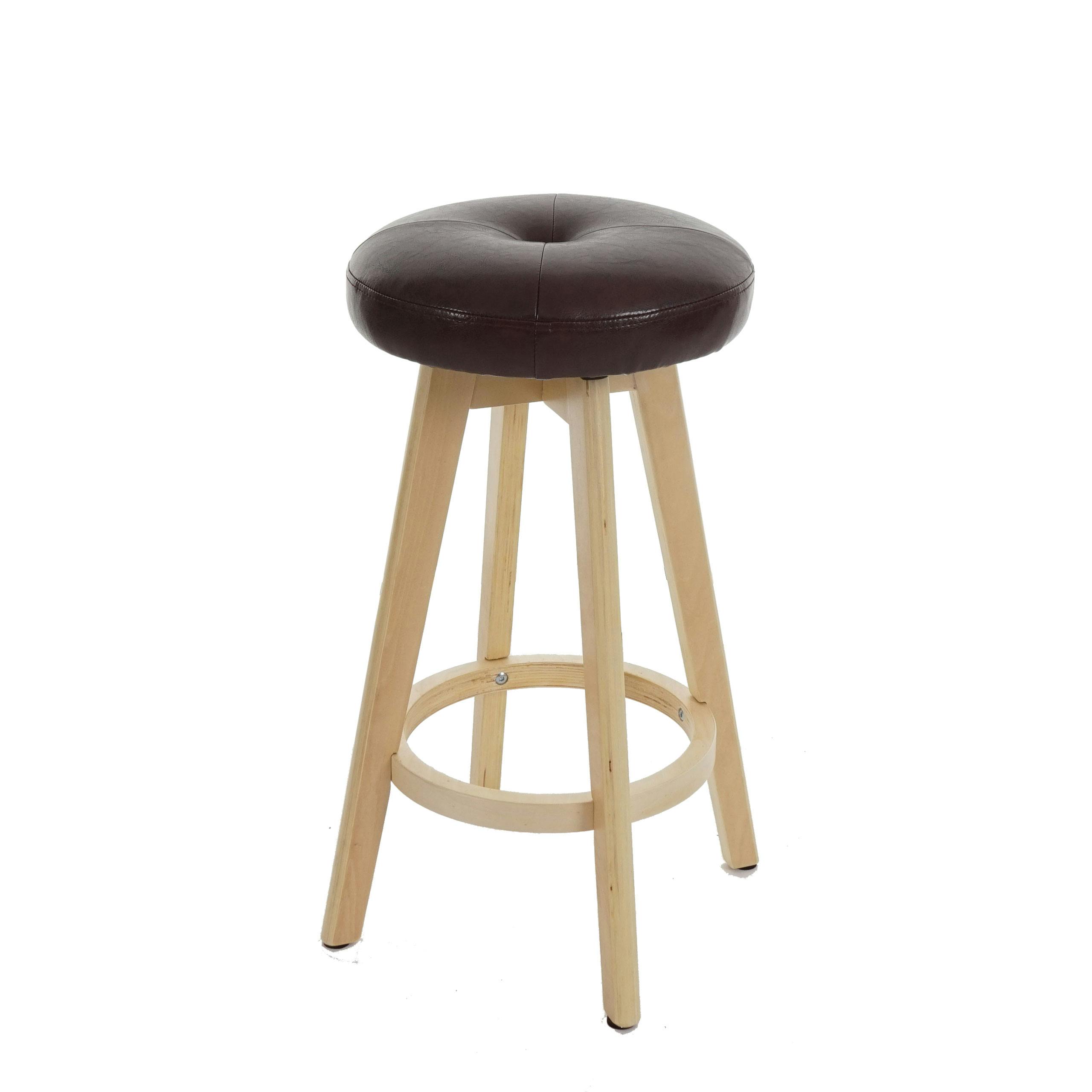 Set van 2 barkrukken Navan, barkruk counter stool, hout imitatieleer ...